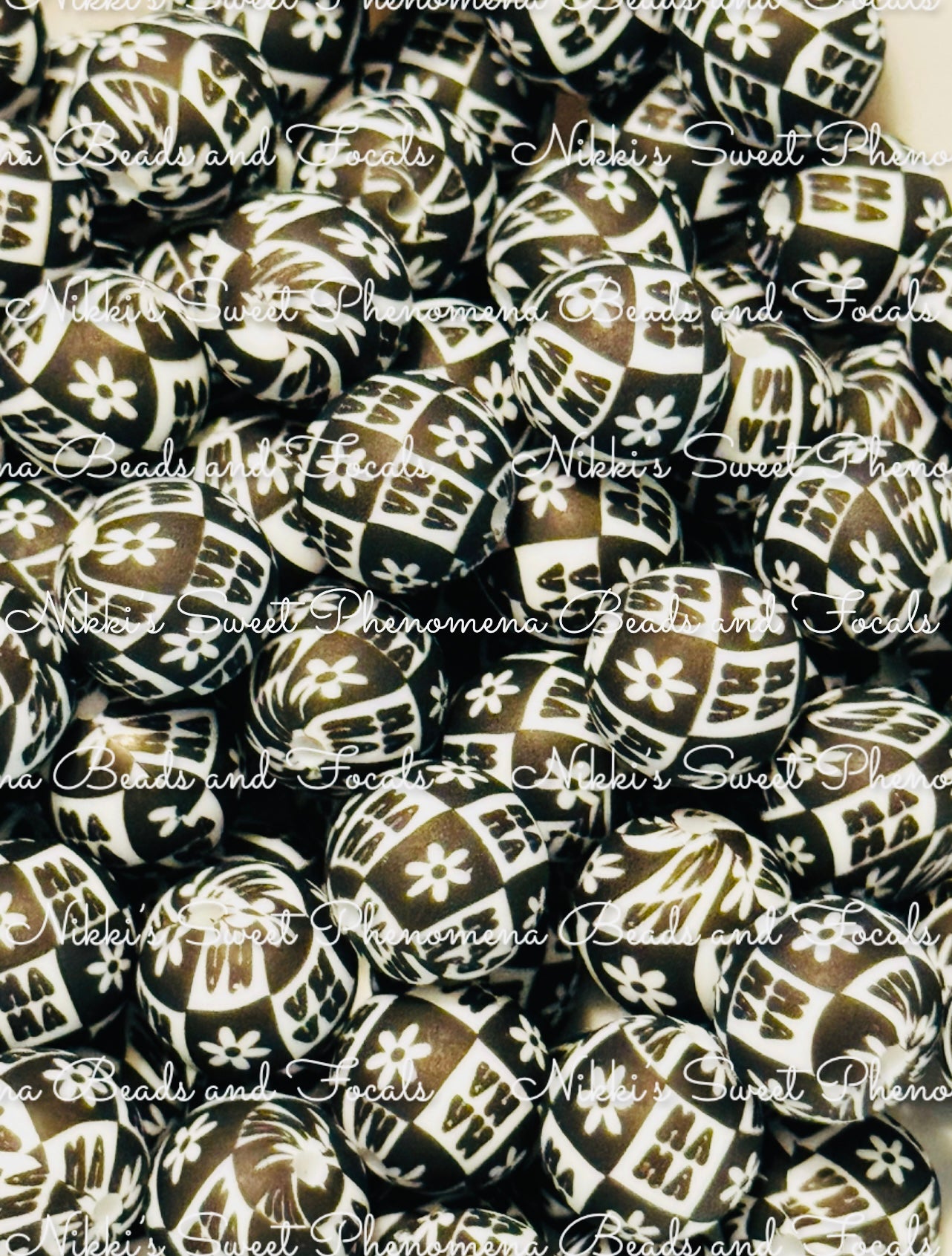 Mama 15 mm round Custom beads Check-1 – Nikki's Sweet Phenomena Focals ...
